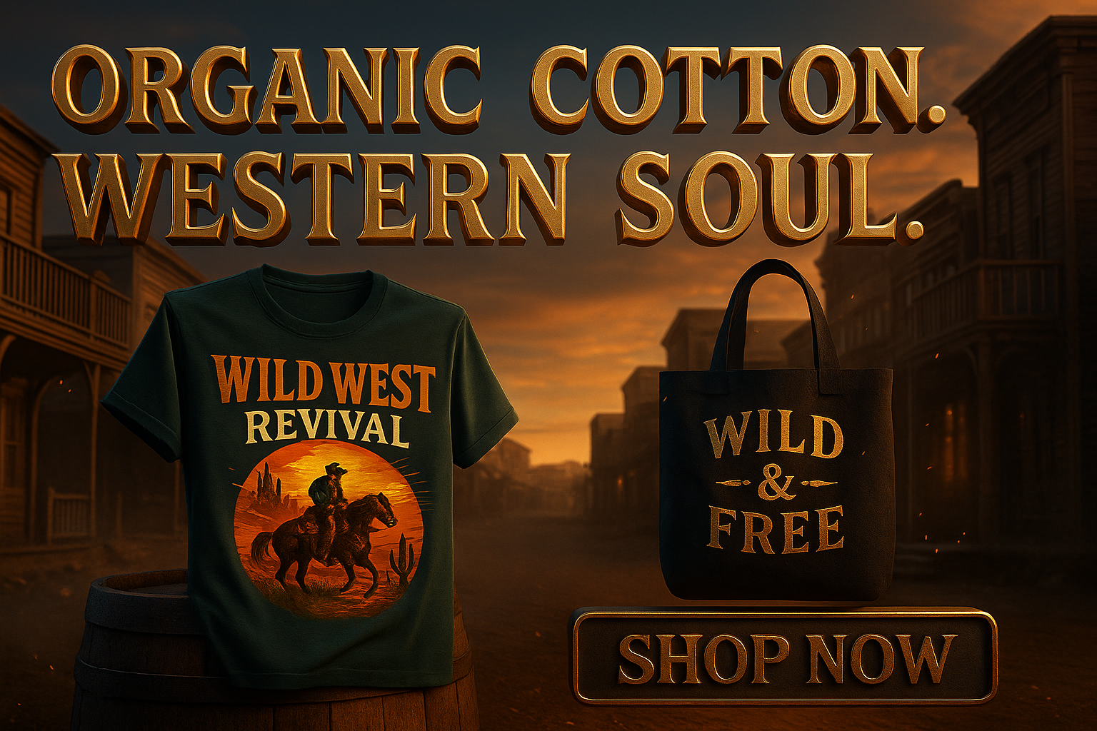 Sustainable Western Graphic Tees-Organic Cotton-Design Delight Studio